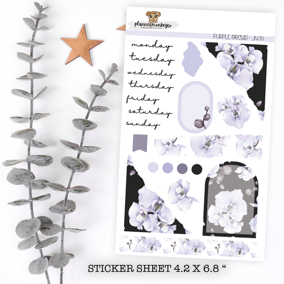 PMC | Purple Orchid Journaling Deco Sheet: Regular Matte – Stickers and ...