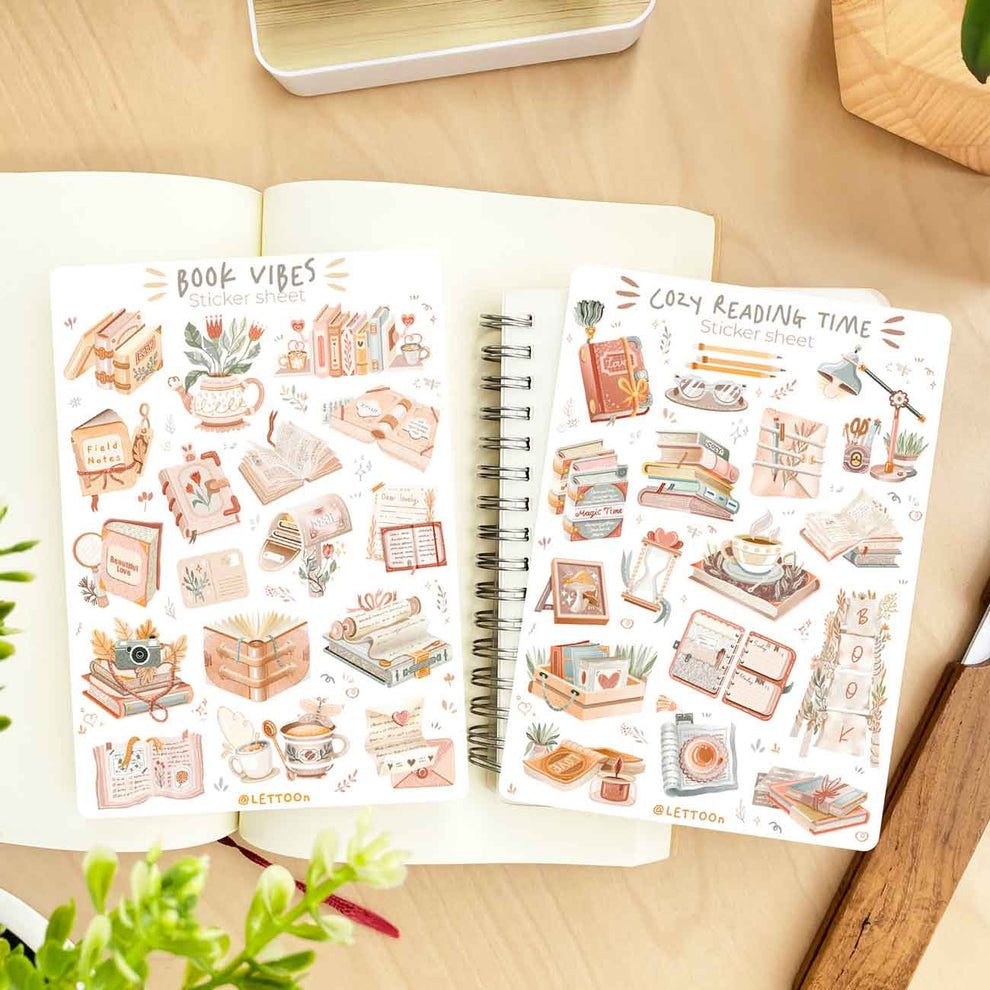 L| Sticker Sheet - Reading Time: Matte Paper / Cozy Reading Time ...