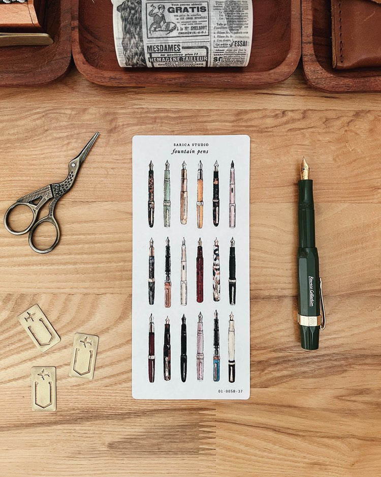 Fountain Pens Sticker Sheet – Stickers and Stories